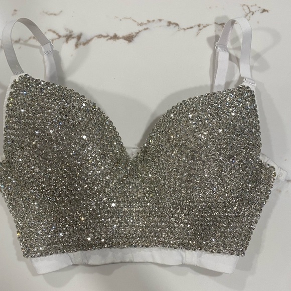 Tops | Nwt Diamond Crop Bra Top | Poshmark